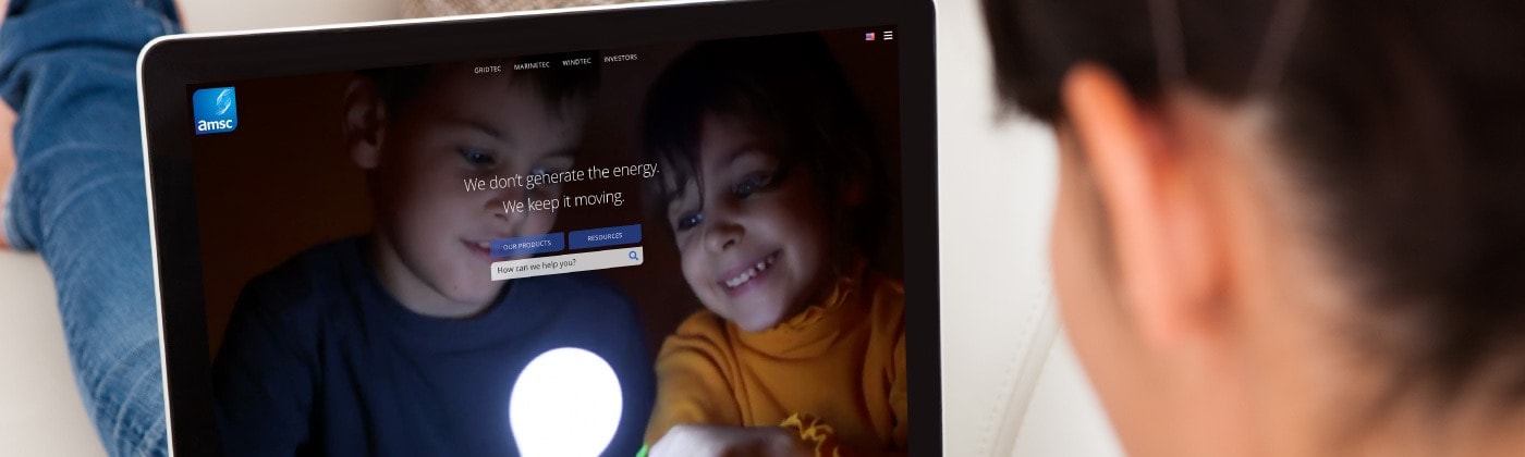 AMSC: Excitement of Energy Tech Company Website | 3 Media Web